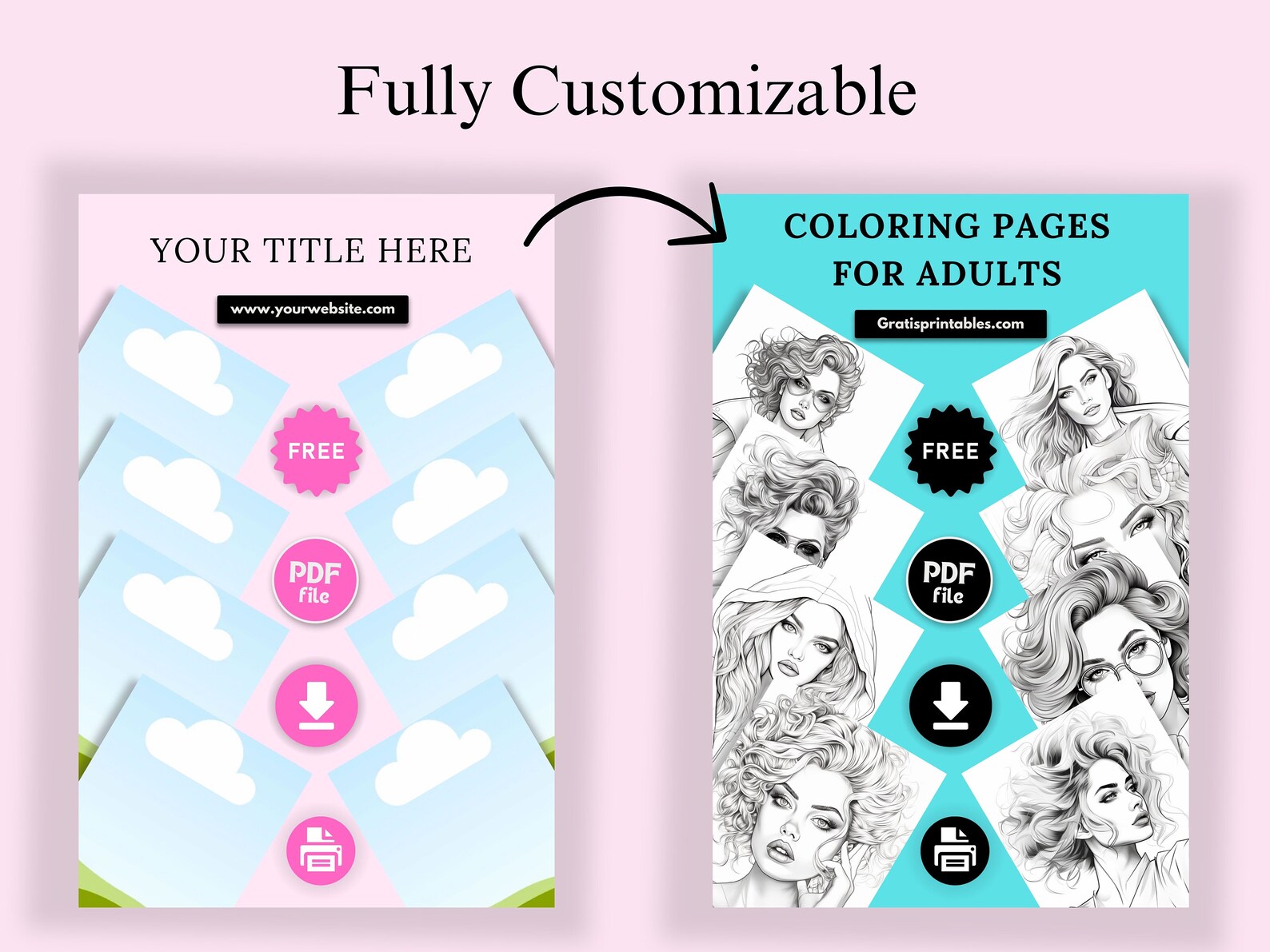 Pinterest Pin Templates for Printable Digital Products,pinterest Pin ...