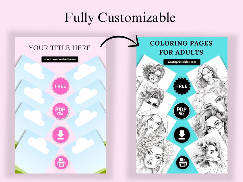 Pinterest Pin Templates for Printable Digital Products,pinterest Pin ...