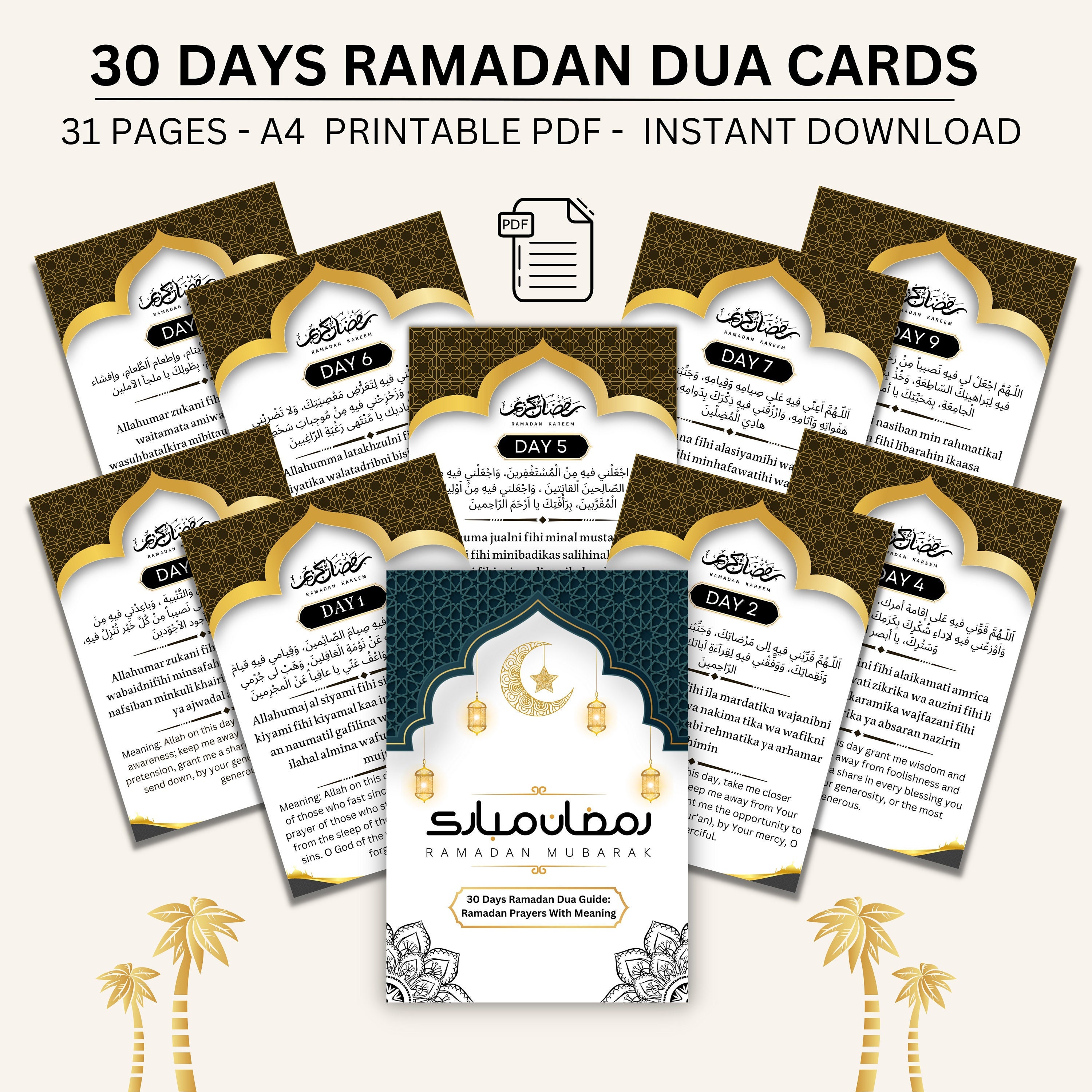 30 Day Ramadan Dua Printable,ramadan Dua Cards,ramadan Dua in Arbic ...