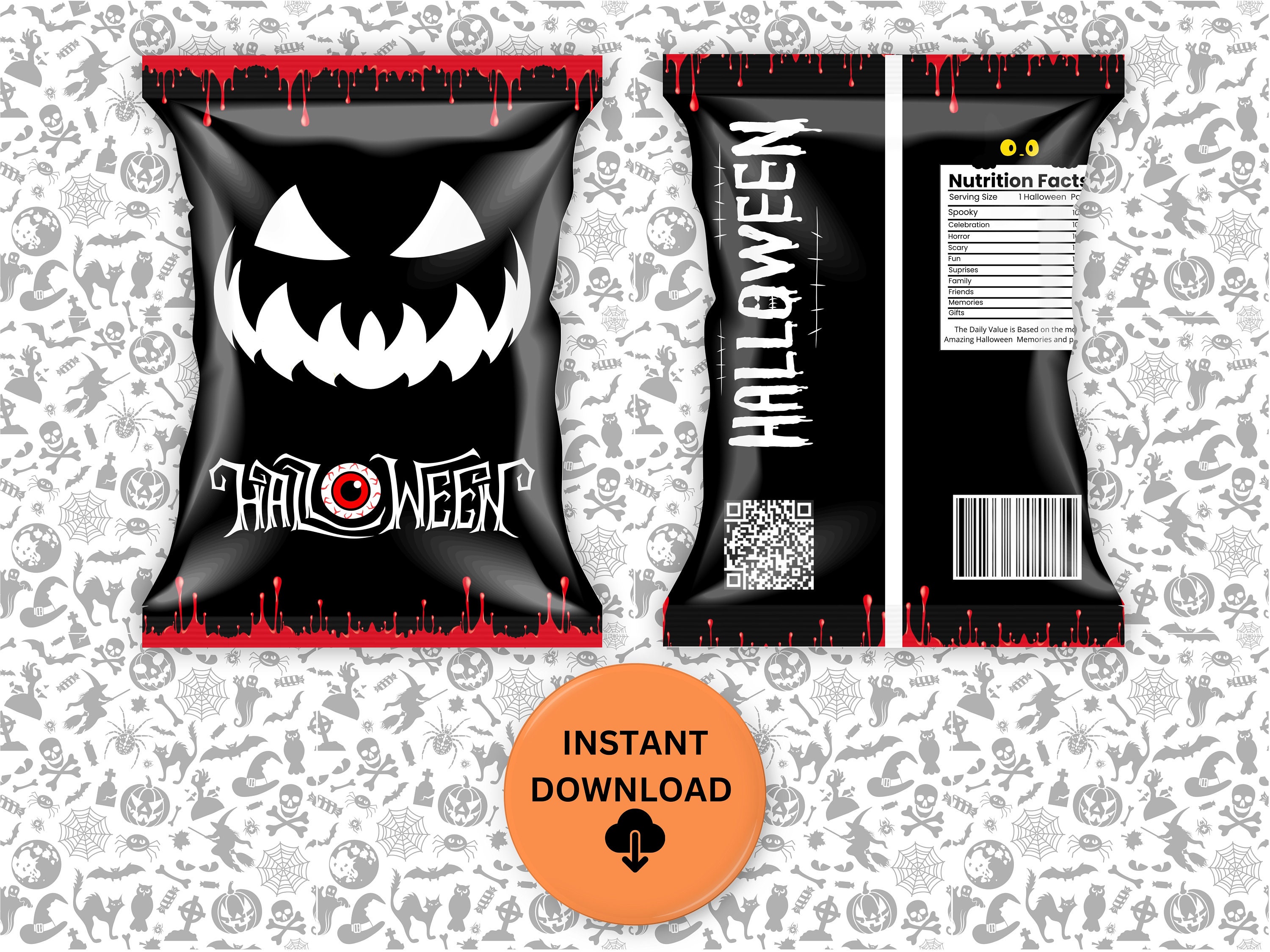 Halloween Chip Bag Wrapper Bundle,chip Wrapper for Halloween,chips ...