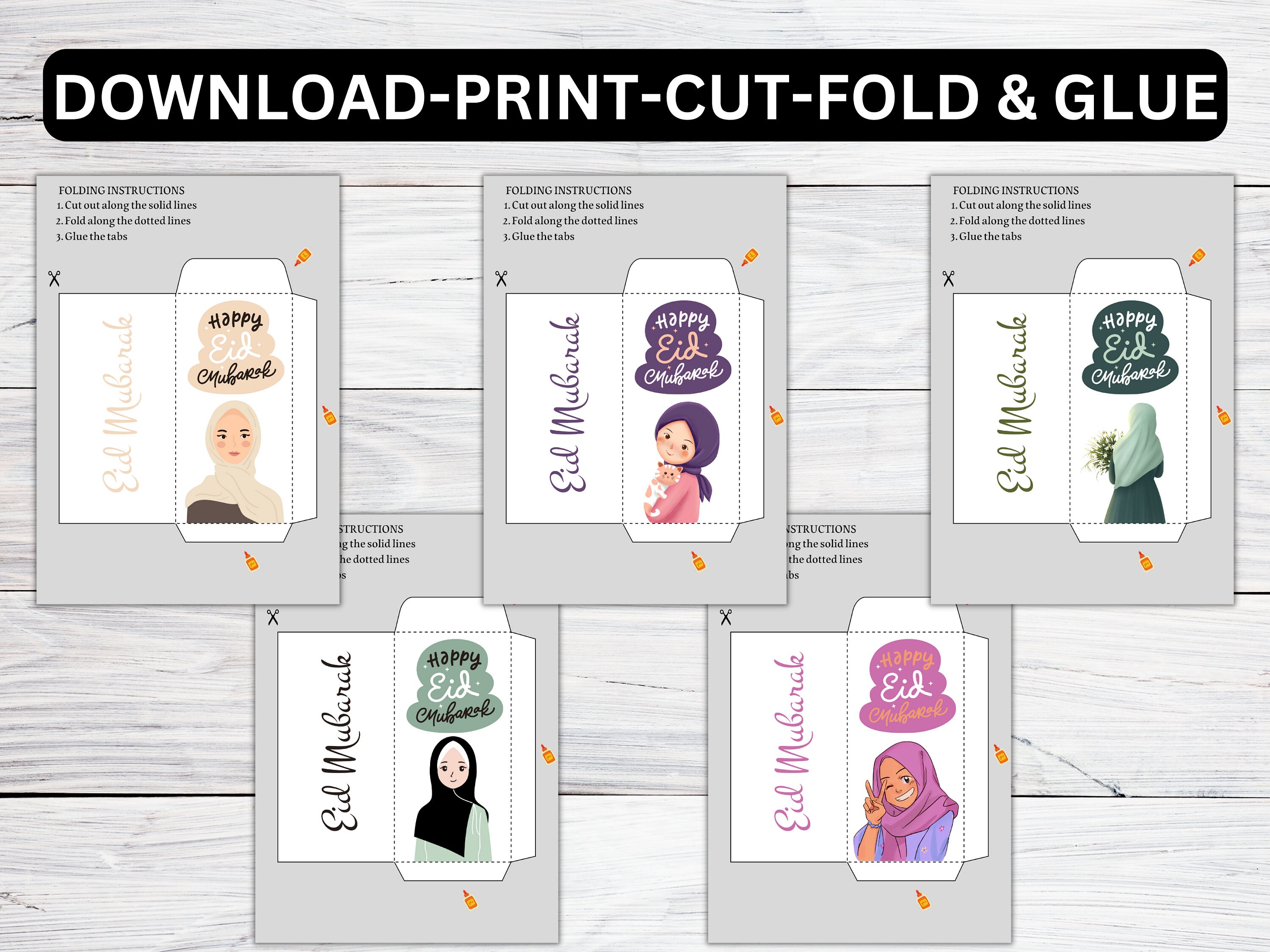 Eid Gift Money Envelope Printable,eid Gift,eid Decor,eid Gift for Kids ...