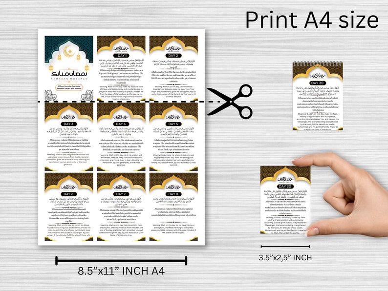 Ramadan Dua Flash Cards for 30 Days,printable Dua Flash Cards for Kids ...