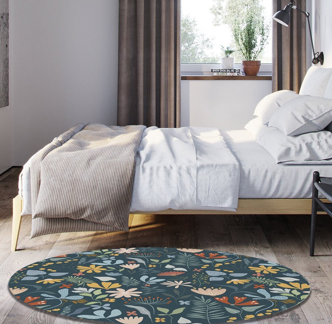 Modern Round Rug; Lively Mint the Meadows in Forest Green; Best Room ...