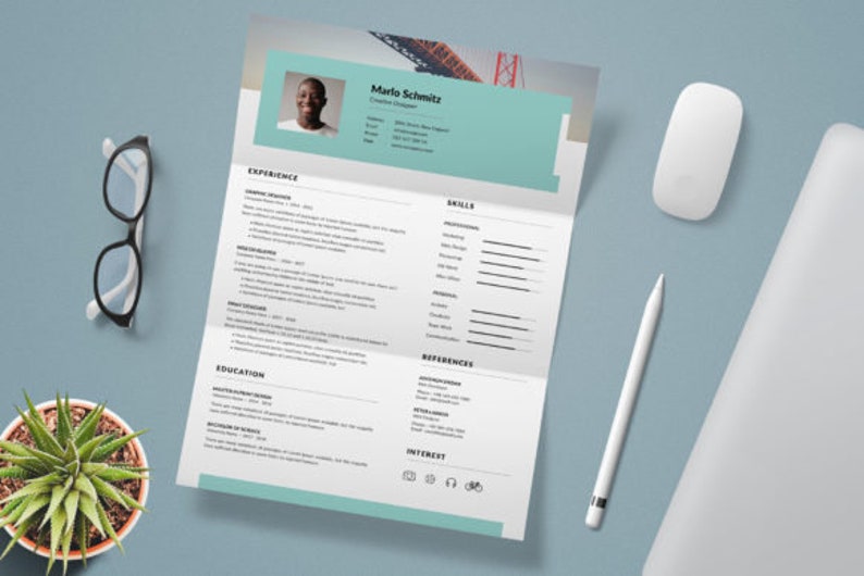 Modern Resume Word Template Design, Professional Resume Template Word ...