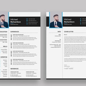 Creative Modern Resume Word Template Professional Resume - Etsy