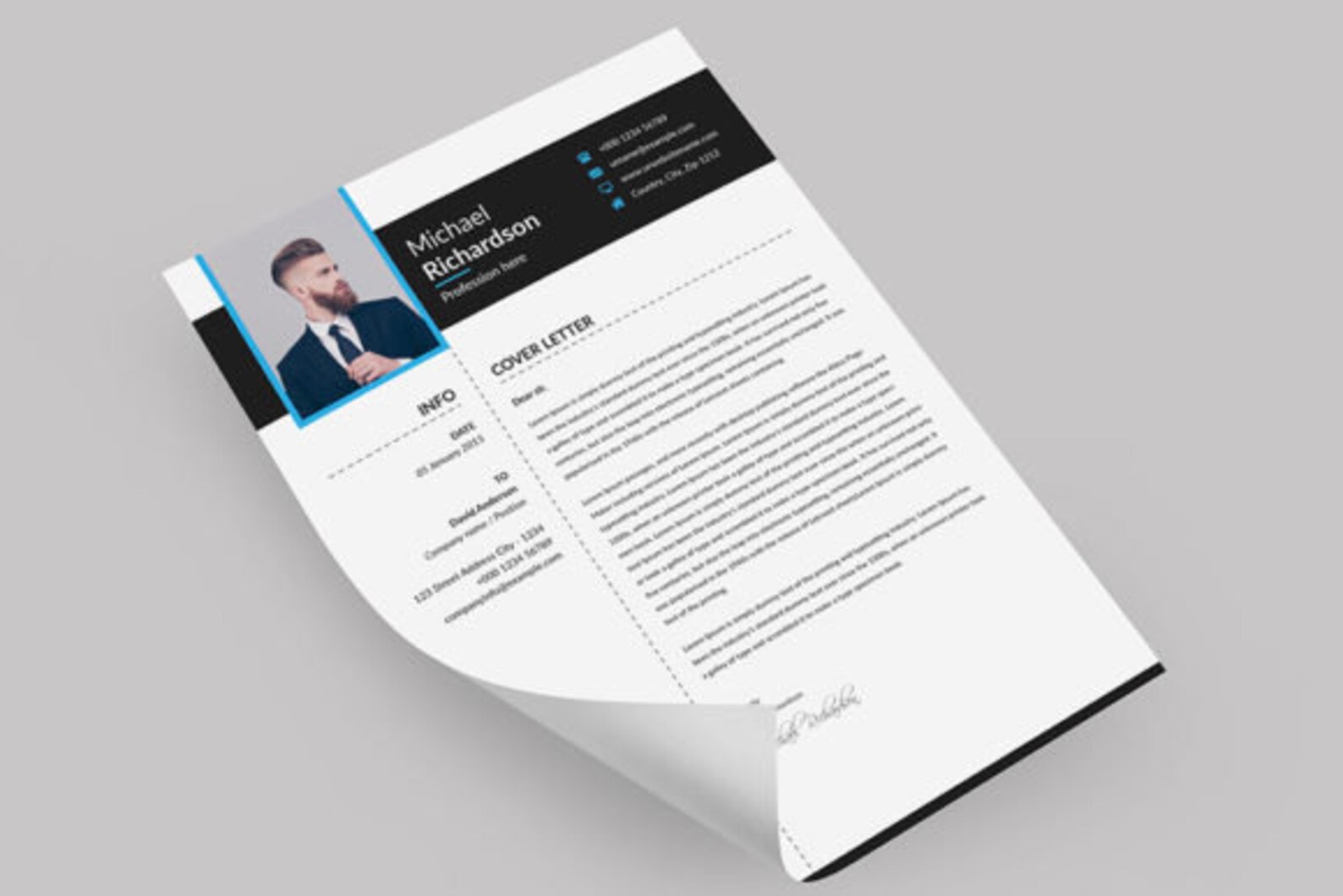 Creative Modern Resume Word Template Professional Resume - Etsy