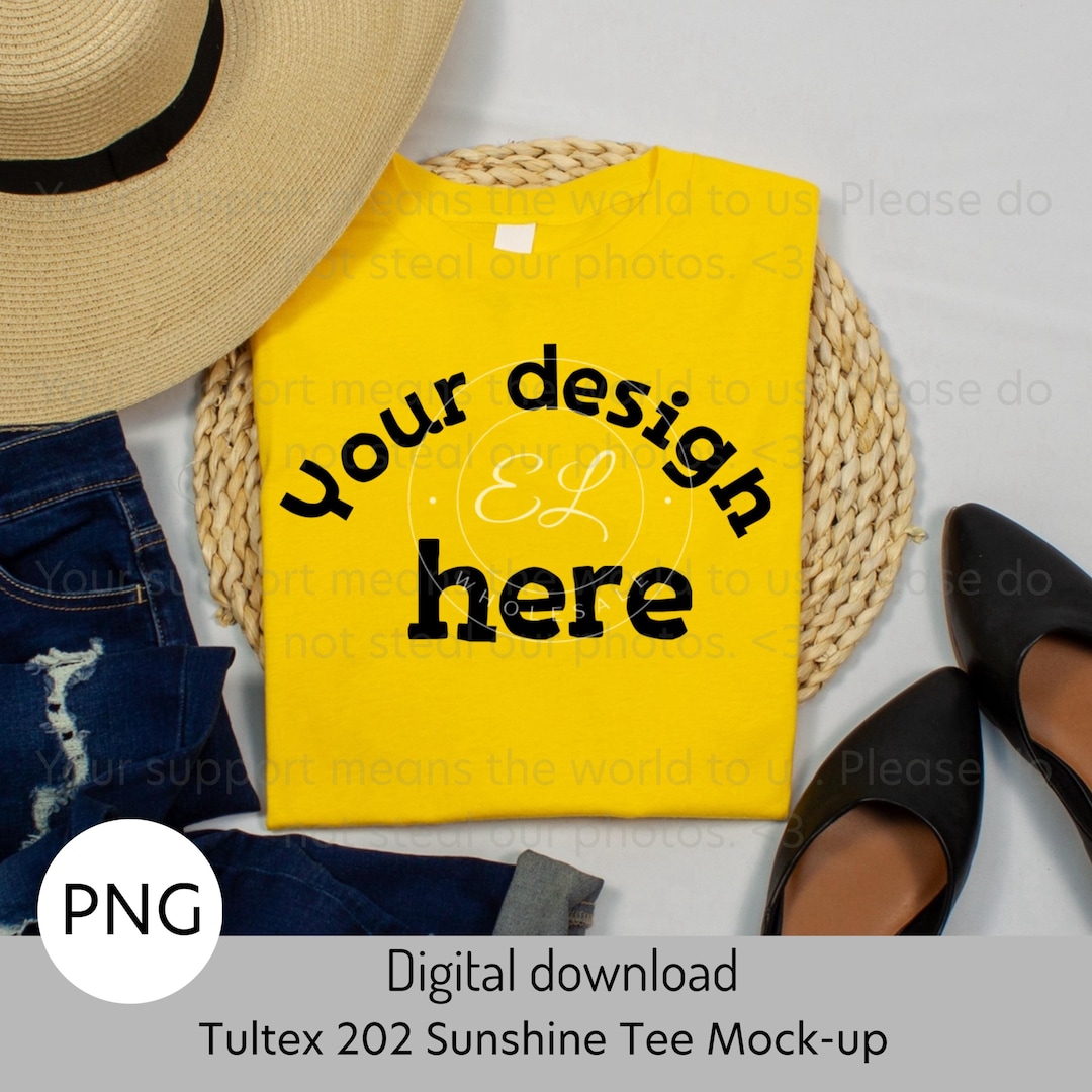 Tultex 202 Sunshine Tee Mockup: Flat Lay (digital Download) - Etsy