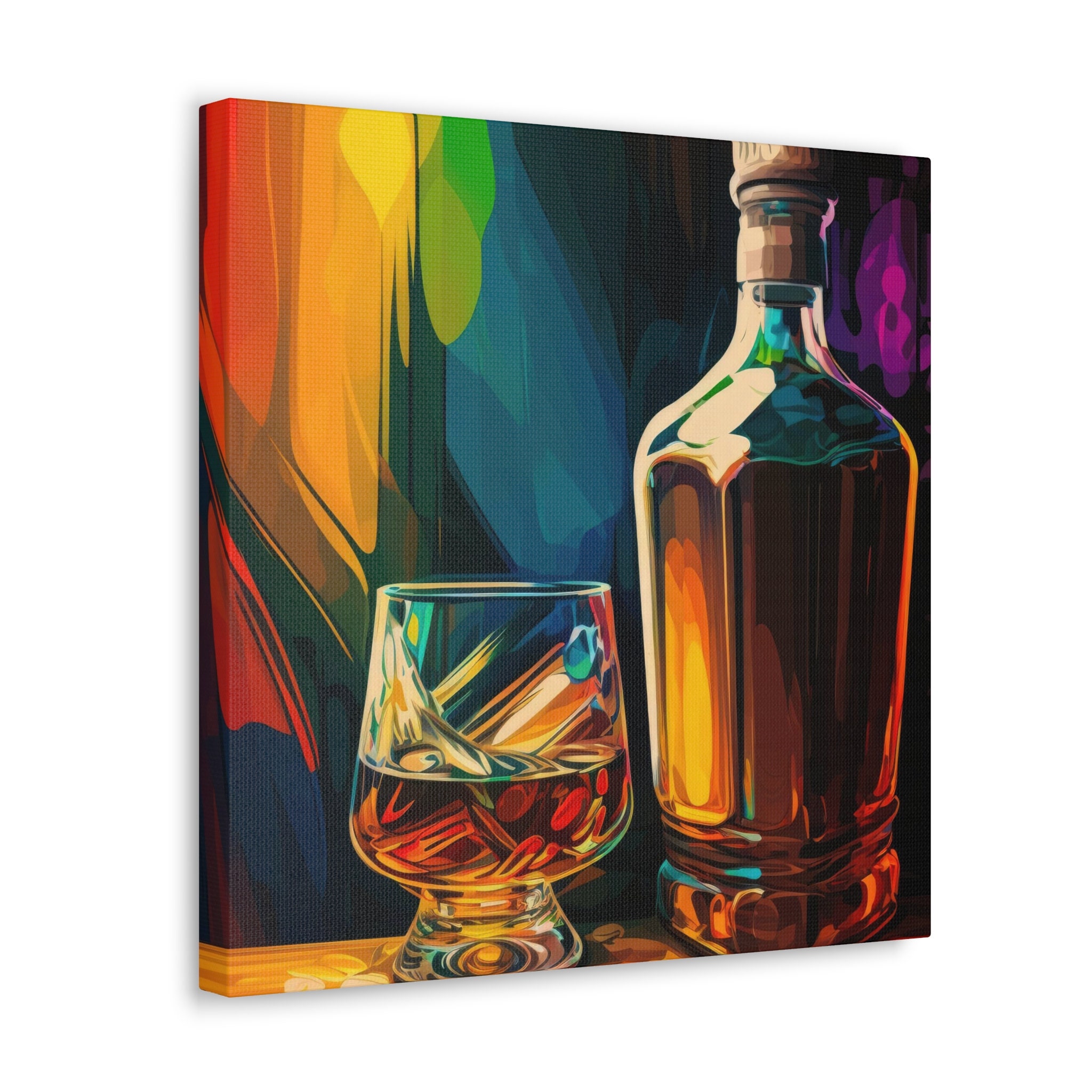 Bourbon Wall Art, Alcohol Wall Art, Bourbon Glass, Modern Art, Canvas ...