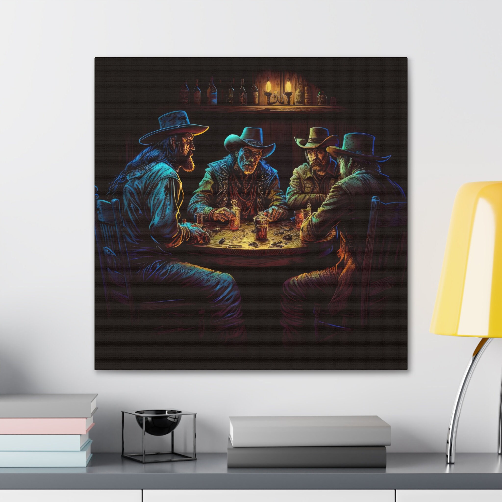 Poker Game Saloon Wall Art, Bar Wall Art, Modern Art, Canvas Print ...