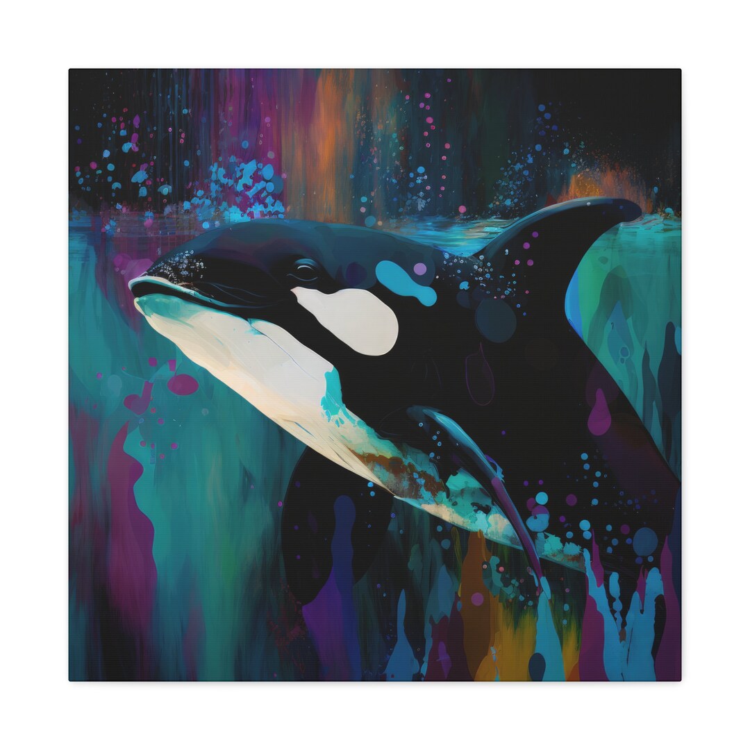 Orca Painting, Killer Whale Wall Art, Ocean Wall Art, Modern Art ...