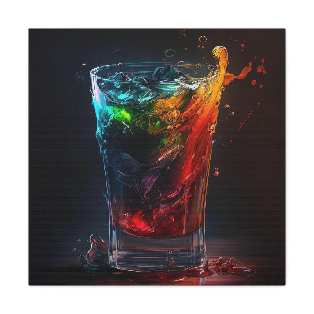 Pour Me A Glass - Cocktail Wall Art, Cocktail Glass, Modern Art, Canvas ...