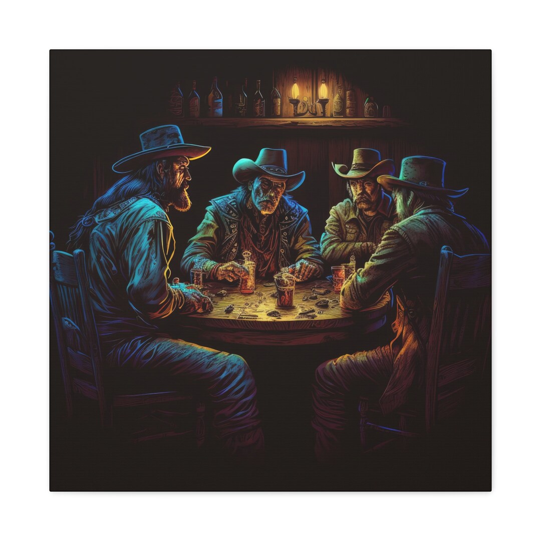 Poker Game - Saloon Wall Art, Bar Wall Art, Modern Art, Canvas Print ...