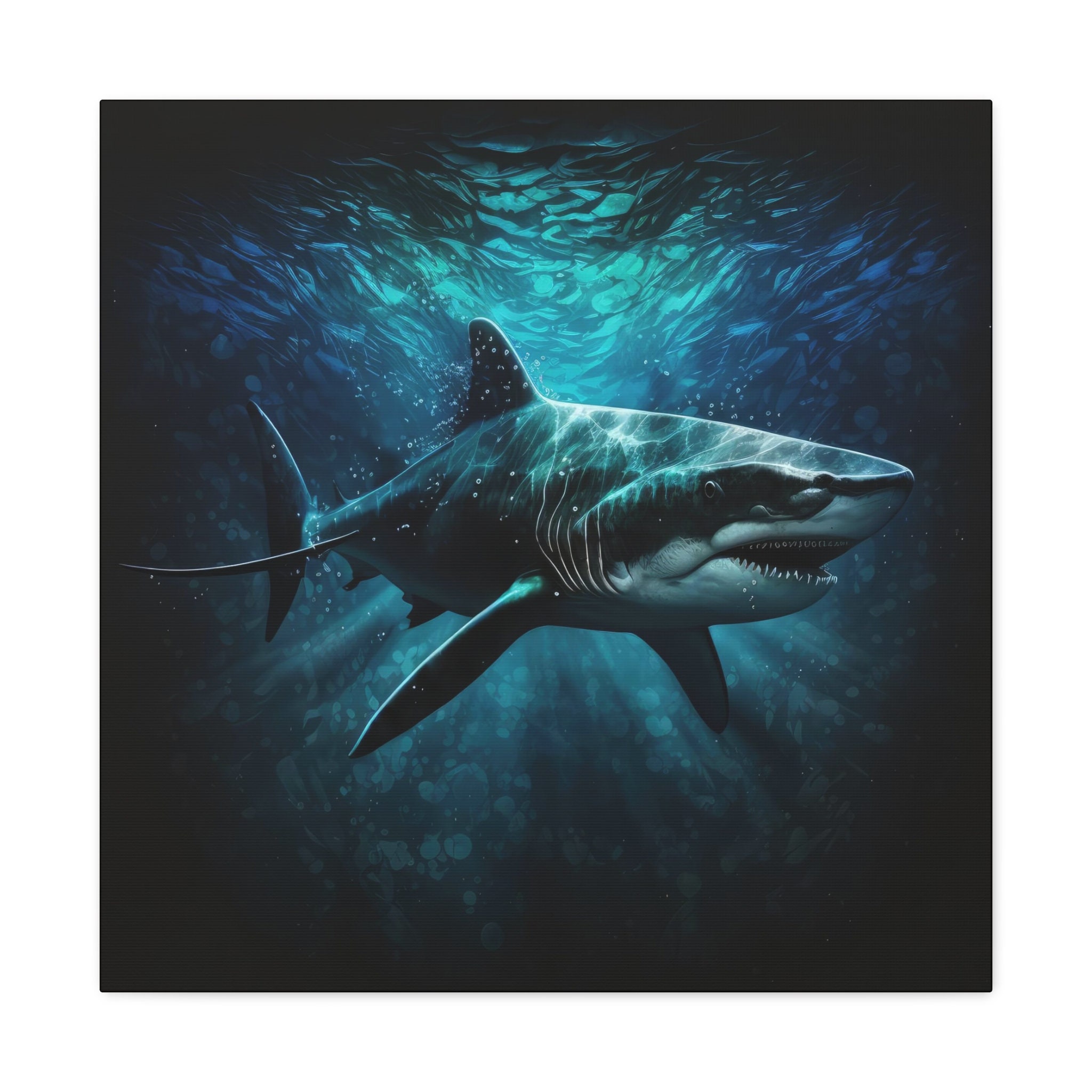 Shark Wall Art Ocean Wall Art Modern Art Canvas Print - Etsy