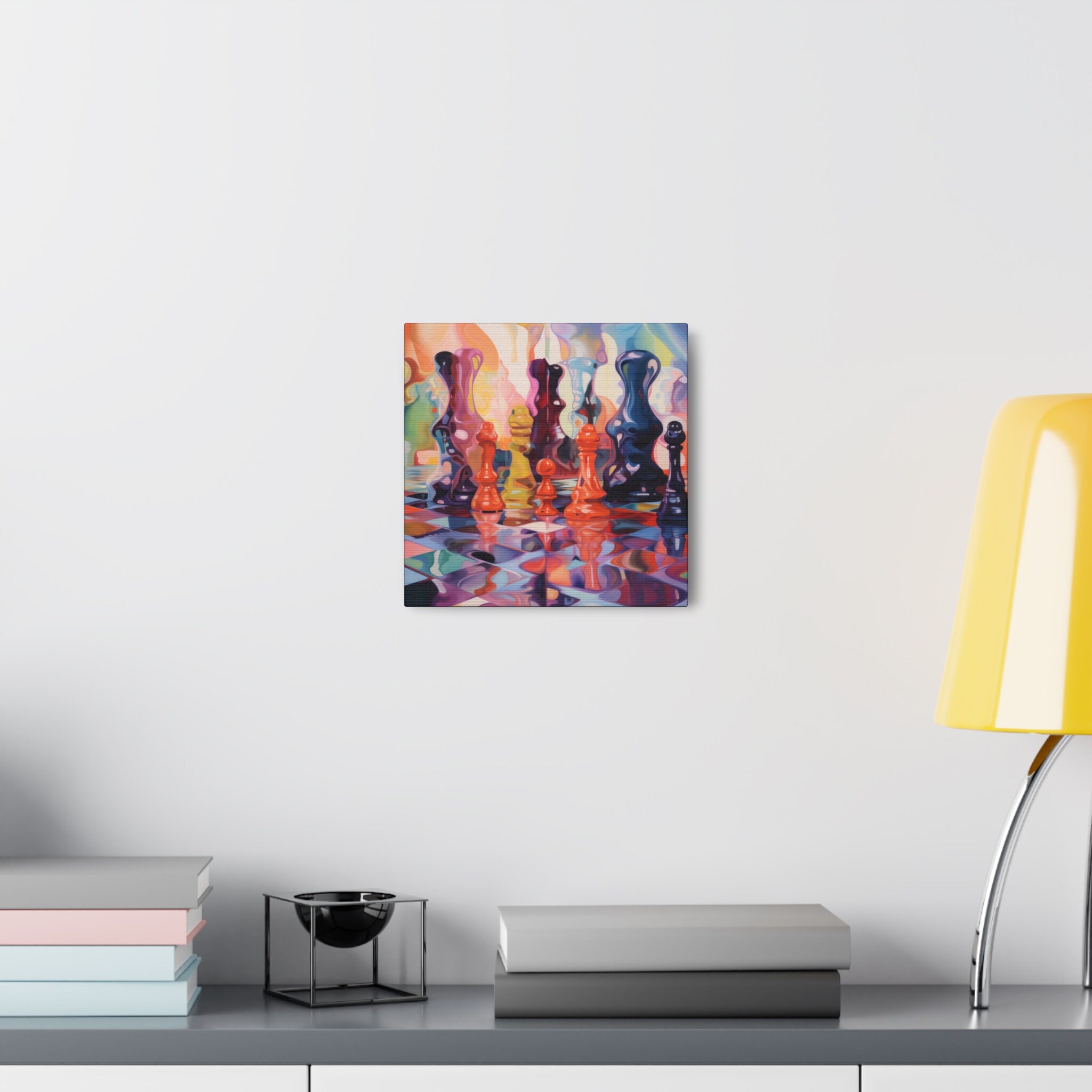 Melting Chess Board, Modern Art, Canvas Print, Abstract Painting ...