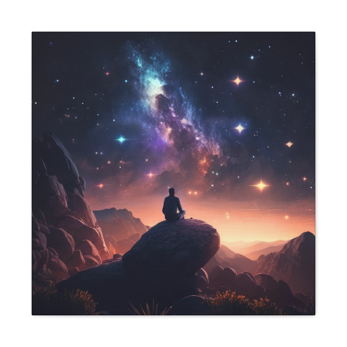 Landscape Painting, Space Wall Art, Modern Art, Canvas Print, Abstract ...