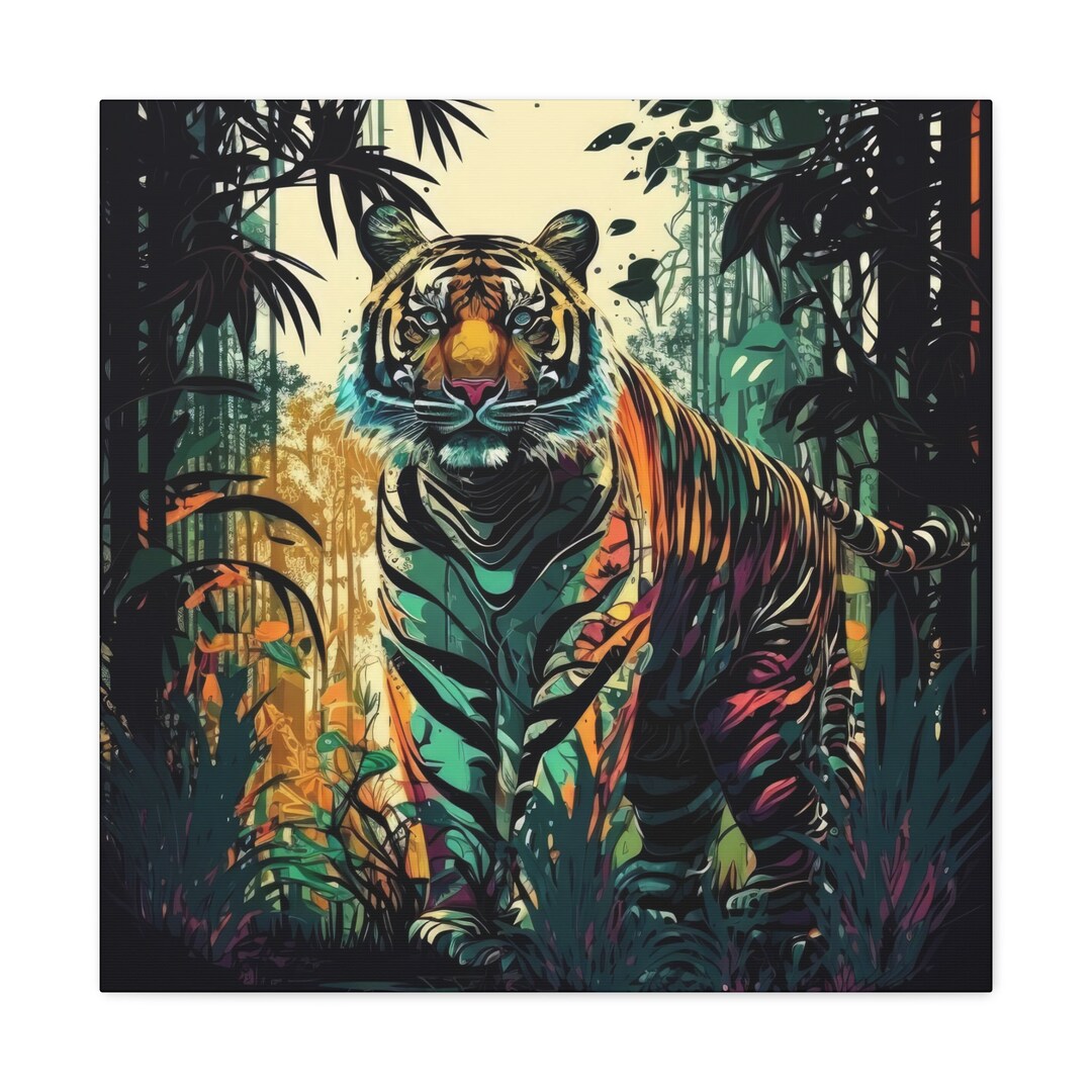 Lone Hunter - Tiger Wall Art, Tiger Painting, Jungle Wall Art, Modern ...