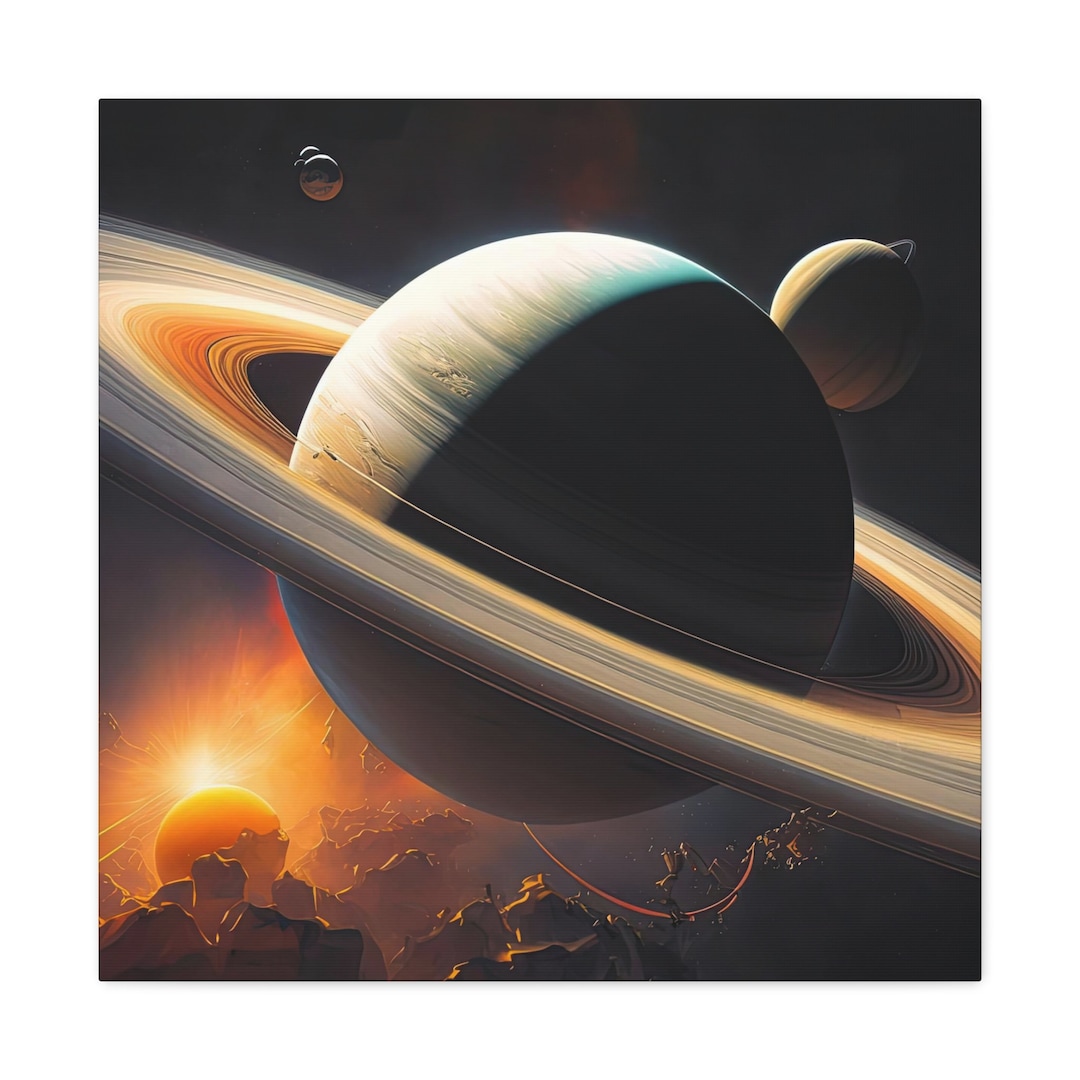 Saturn - Saturn Wall Art, Space Wall Art, Modern Art, Canvas Print ...