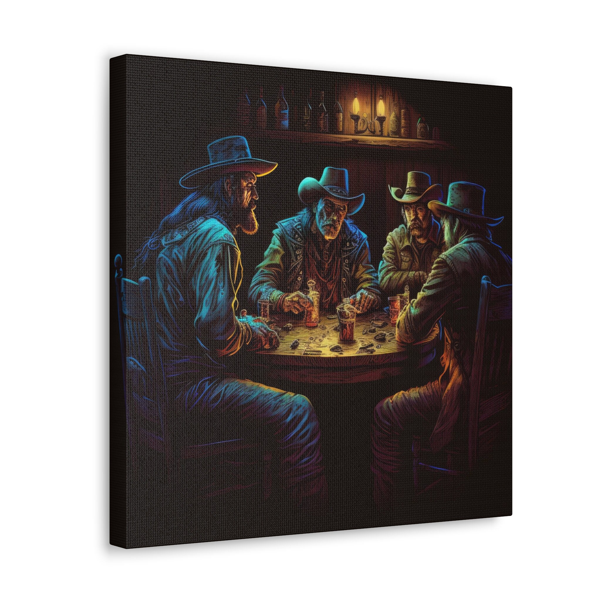 Poker Game Saloon Wall Art, Bar Wall Art, Modern Art, Canvas Print ...