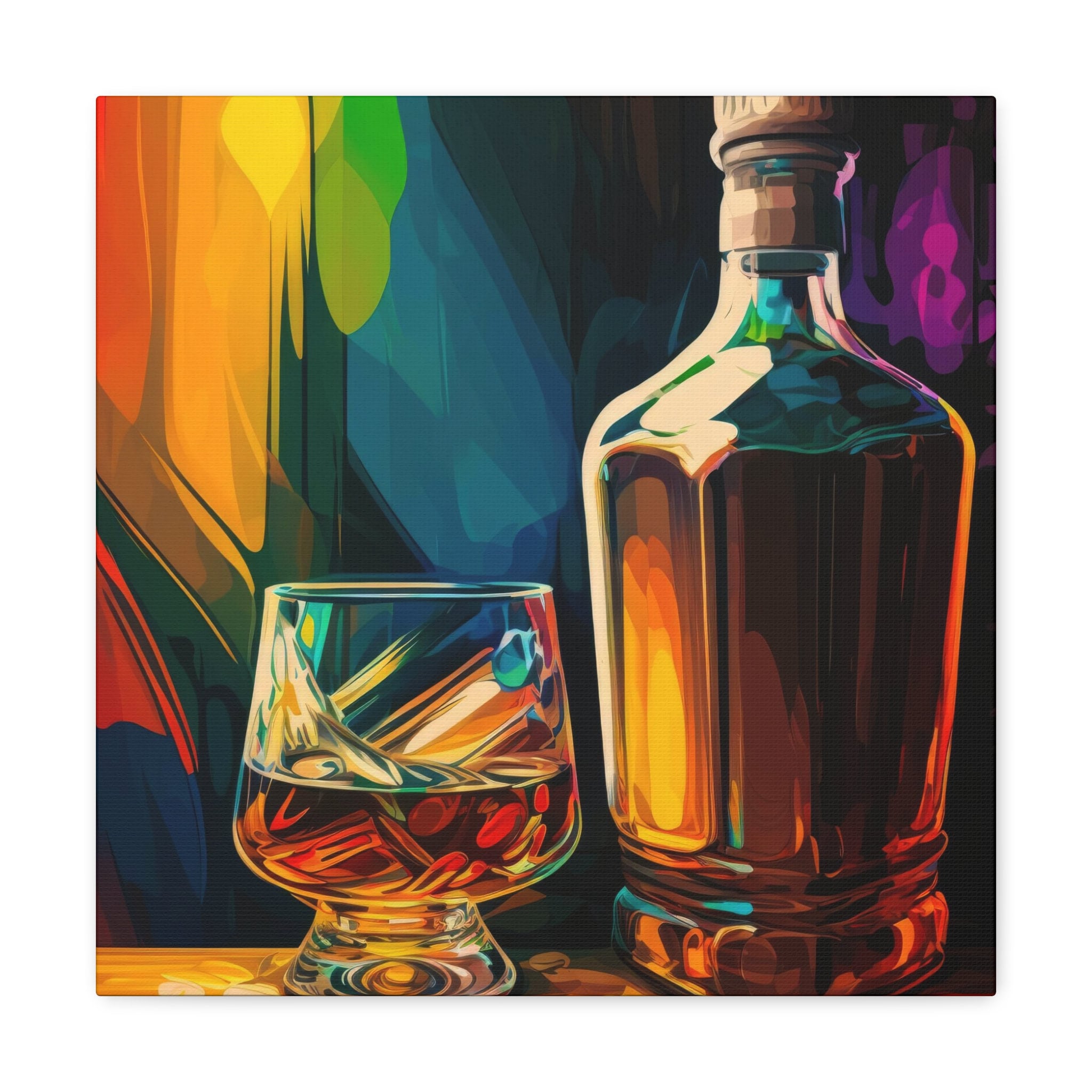 Bourbon Wall Art, Alcohol Wall Art, Bourbon Glass, Modern Art, Canvas ...