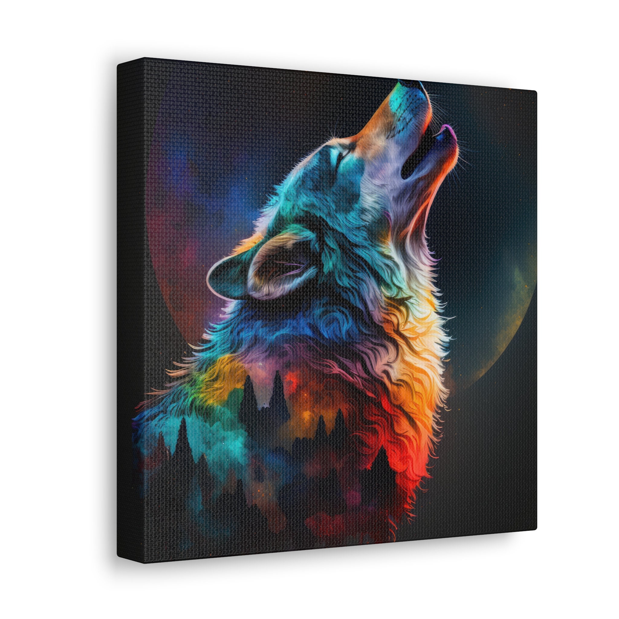 Wolf Howling at the Moon, Nature Wall Art, Modern Art, Canvas Print ...