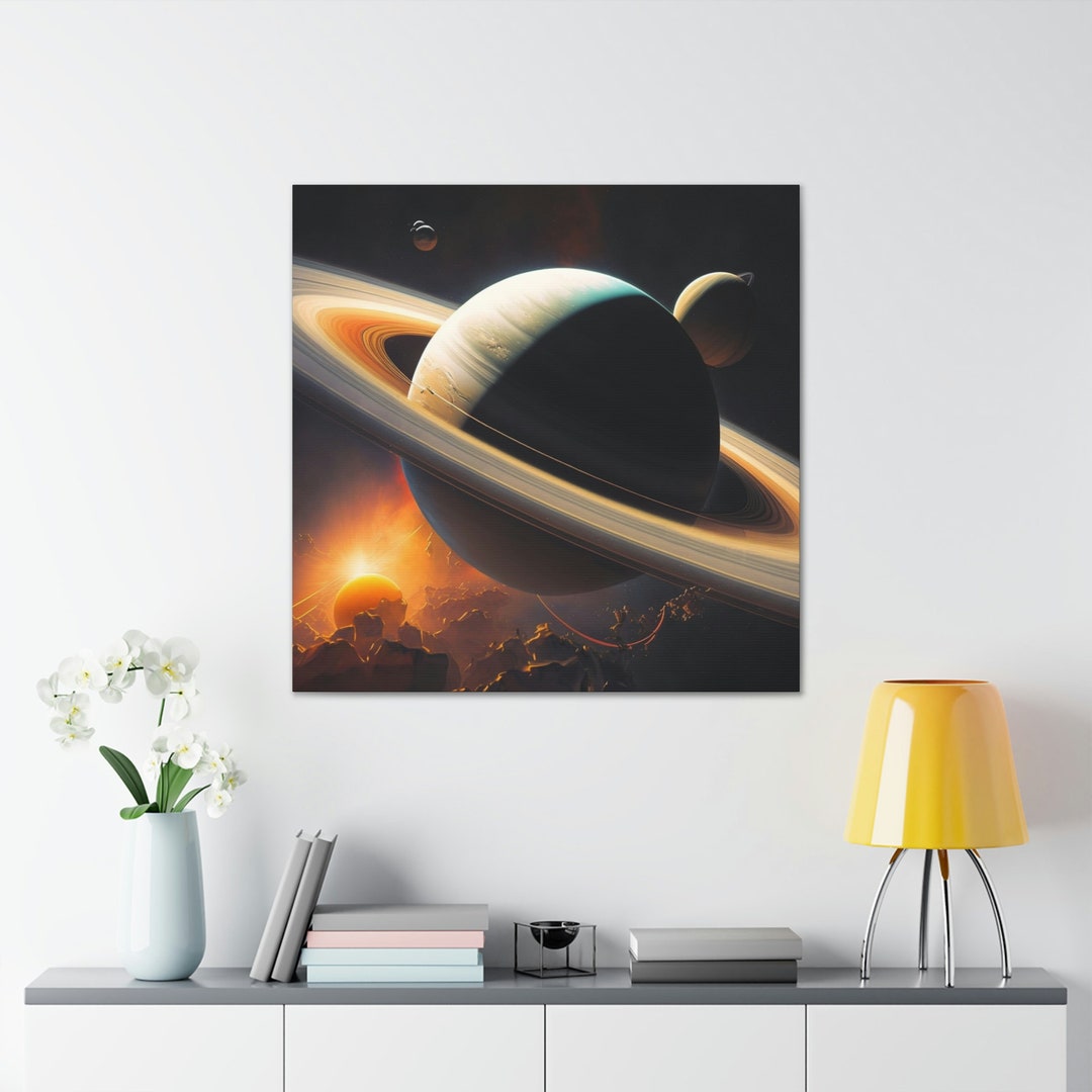 Saturn Saturn Wall Art Space Wall Art Modern Art Canvas - Etsy