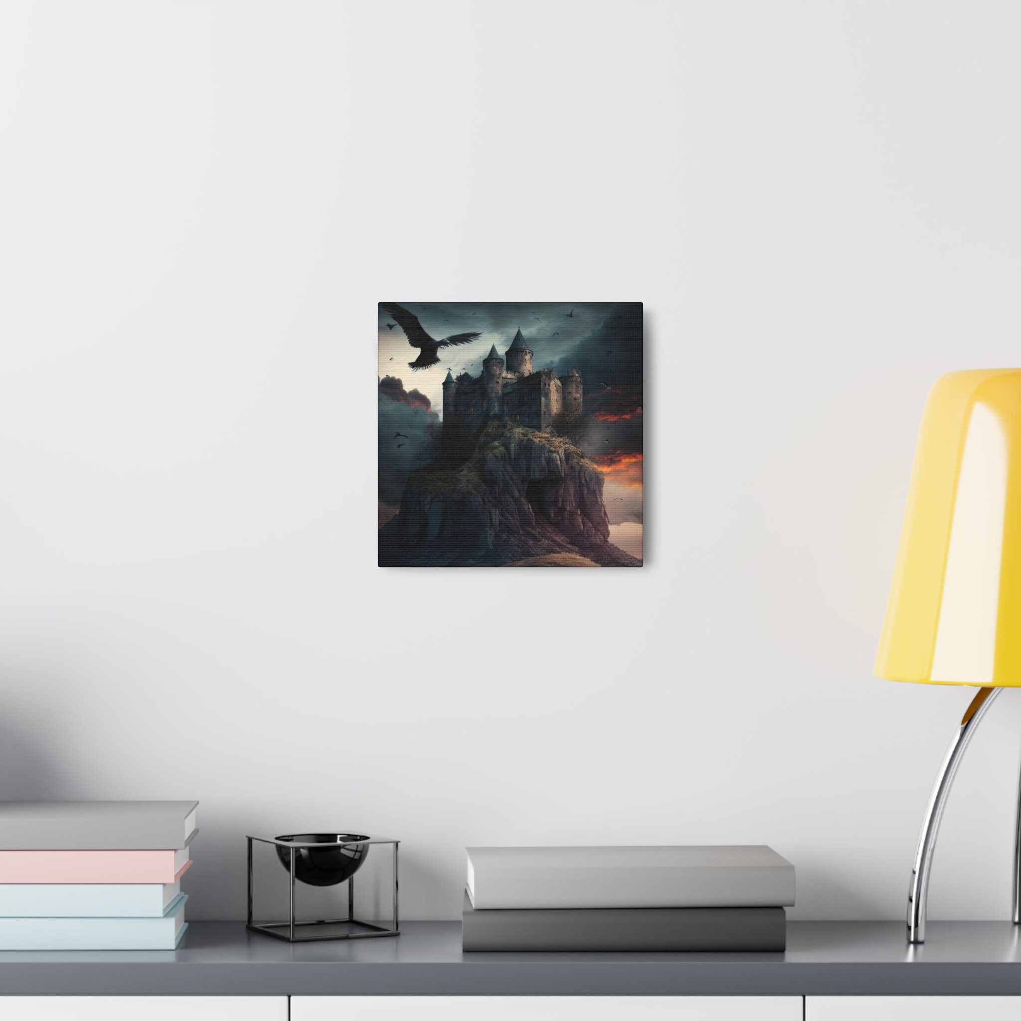 Castle on a Hill Wall Art, Castle Painting, Modern Art, Canvas Print ...