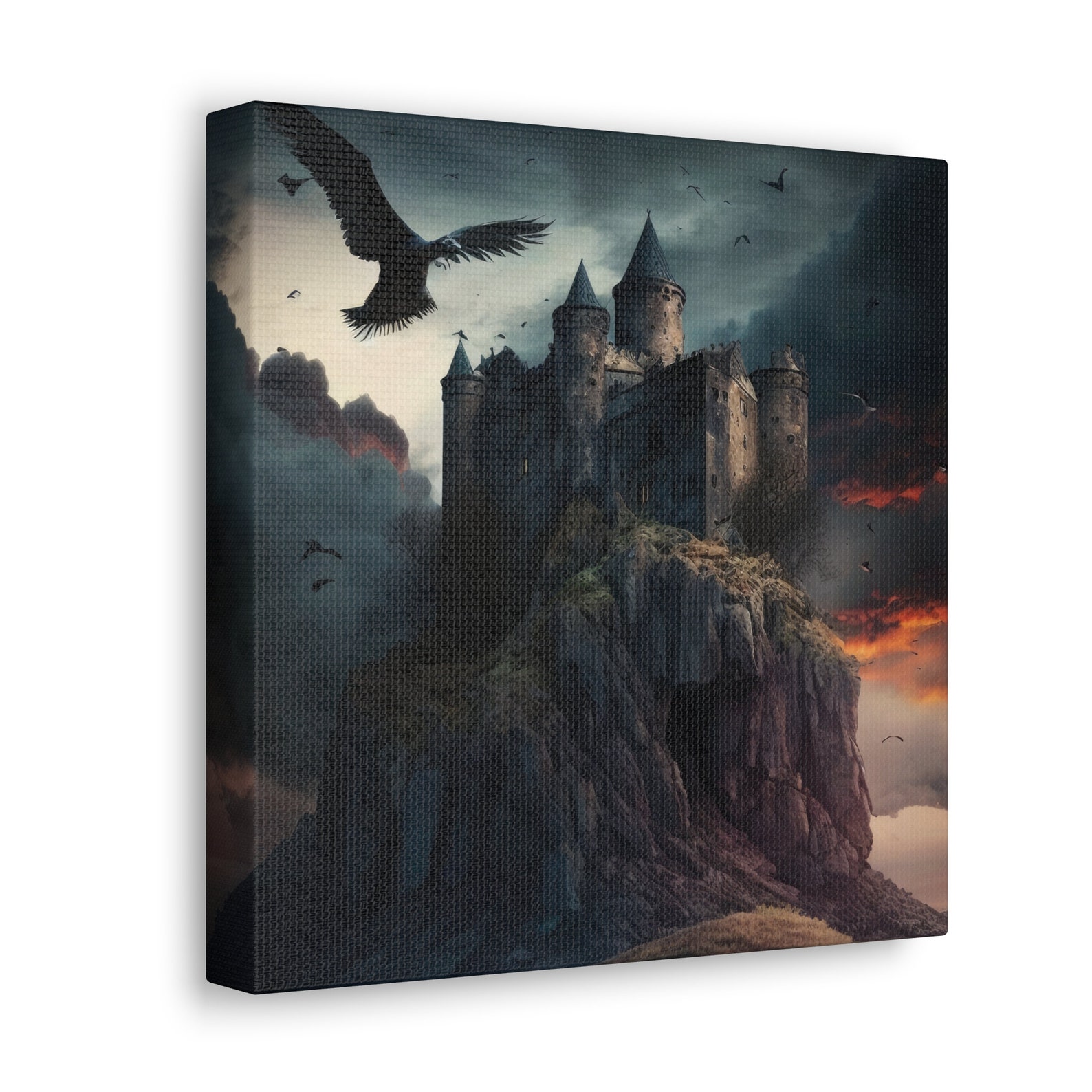 Castle on a Hill Wall Art, Castle Painting, Modern Art, Canvas Print ...