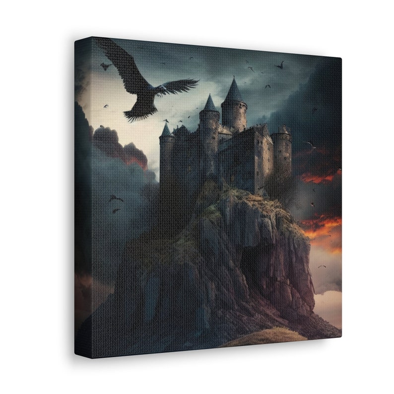 Castle on a Hill Wall Art, Castle Painting, Modern Art, Canvas Print ...