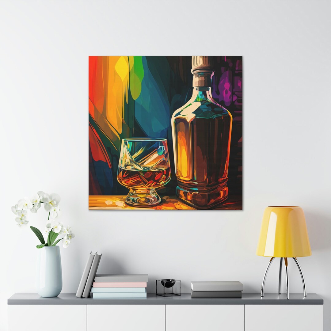 Bourbon Wall Art Alcohol Wall Art Bourbon Glass Modern Art - Etsy