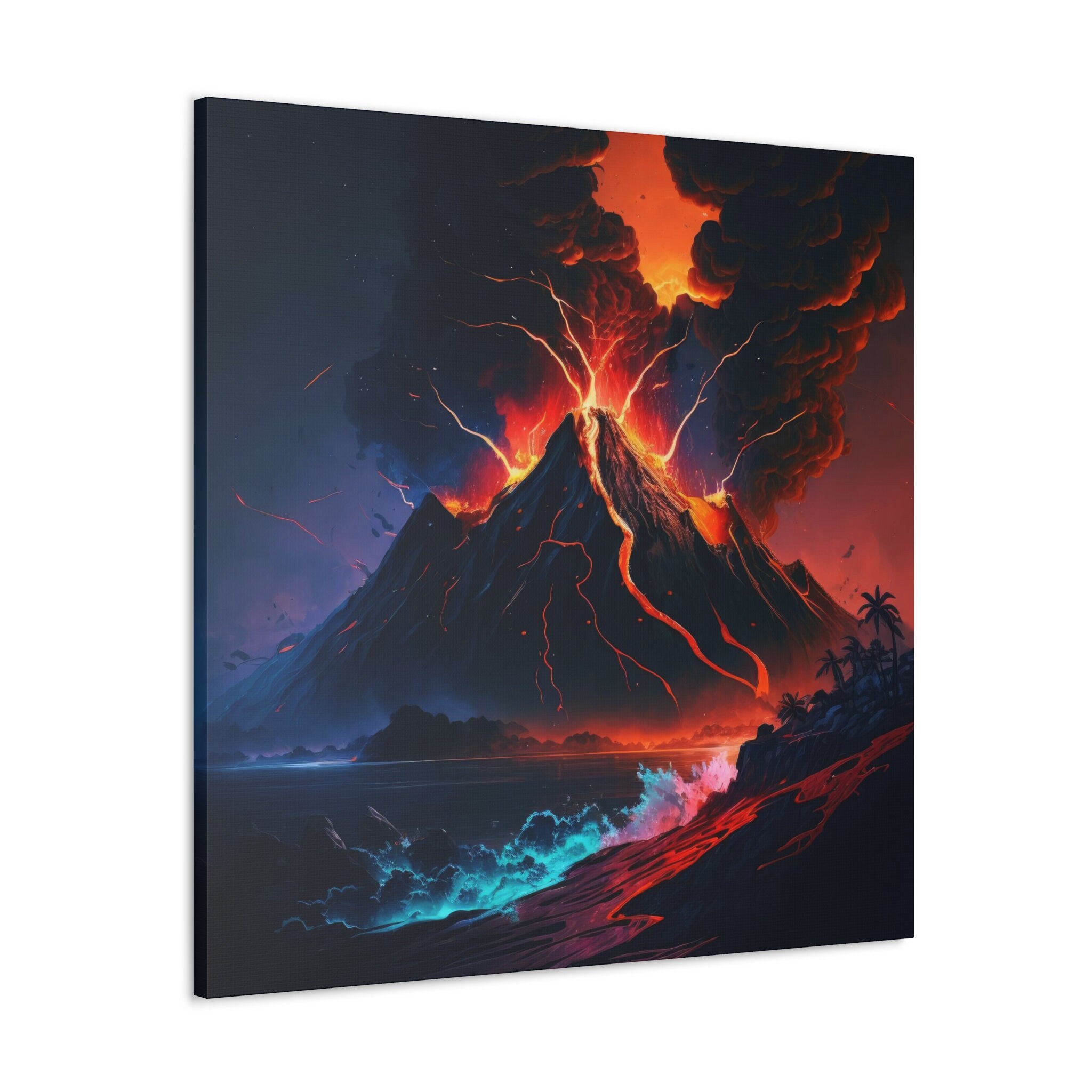 The Volcano's Wrath Volcano Painting Volcano Wall Art - Etsy