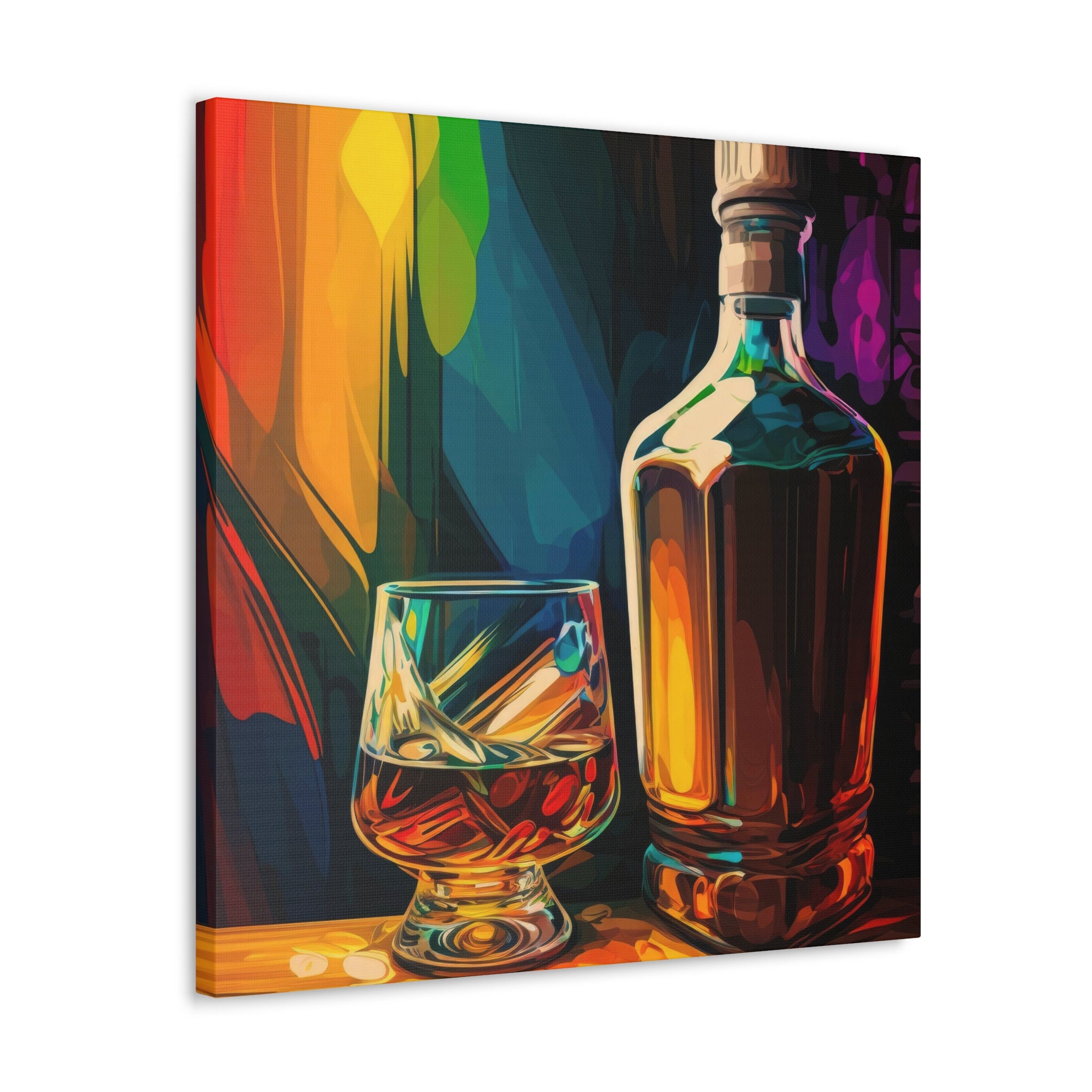 Bourbon Wall Art, Alcohol Wall Art, Bourbon Glass, Modern Art, Canvas ...