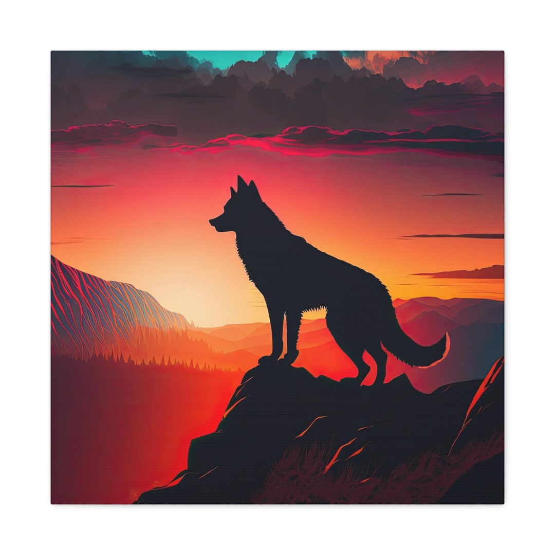 Wolf Wall Art, Nature Wall Art, Modern Art, Canvas Print, Abstract ...