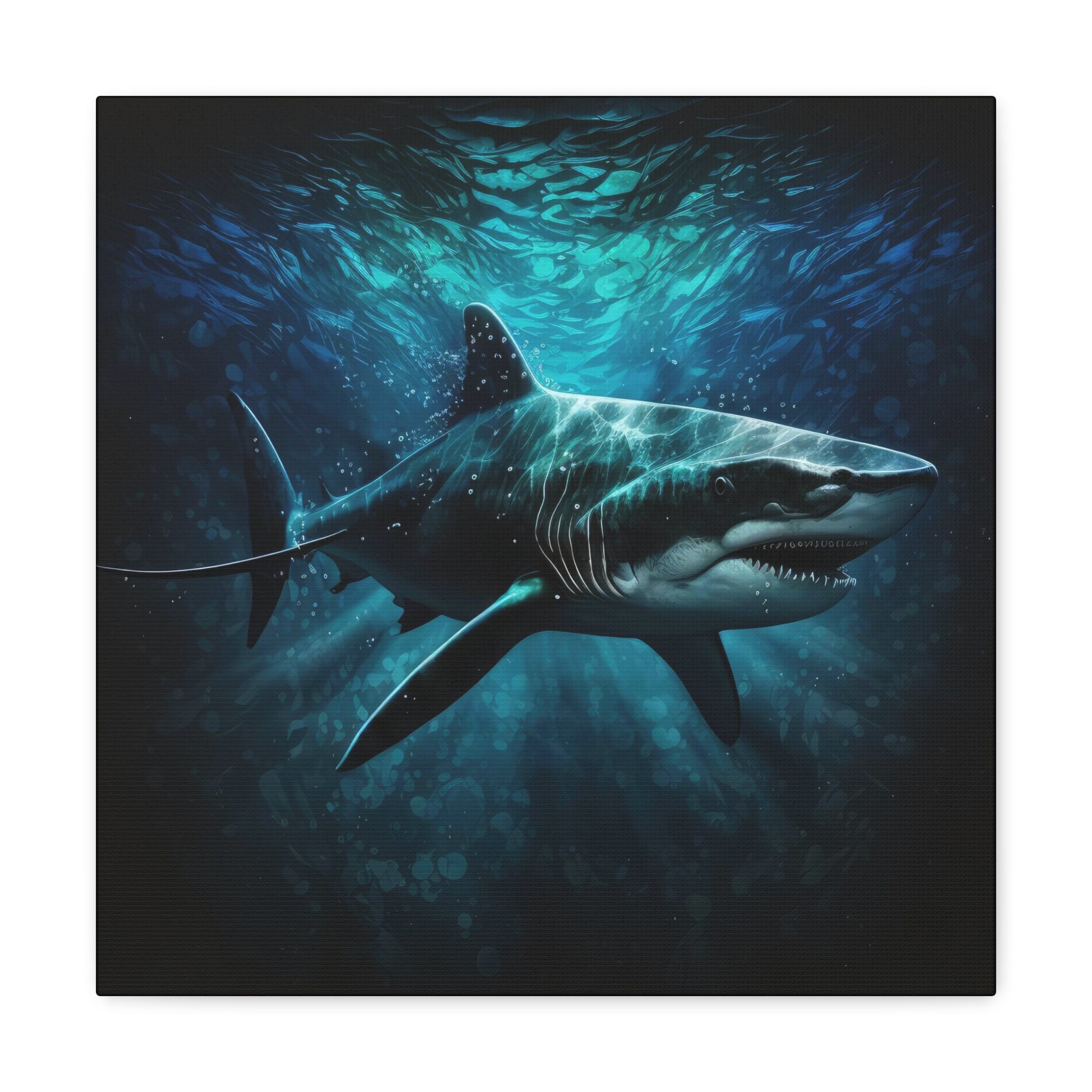 Shark Wall Art Ocean Wall Art Modern Art Canvas Print - Etsy