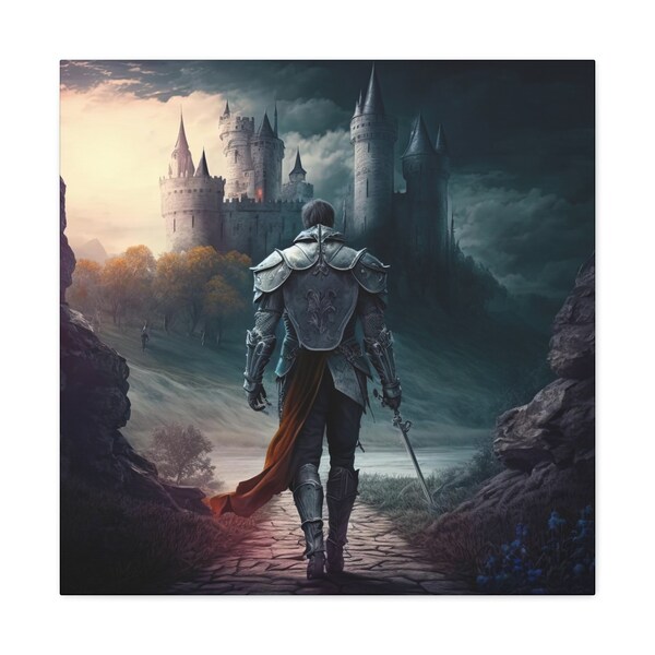 Knight in Castle Art - Etsy