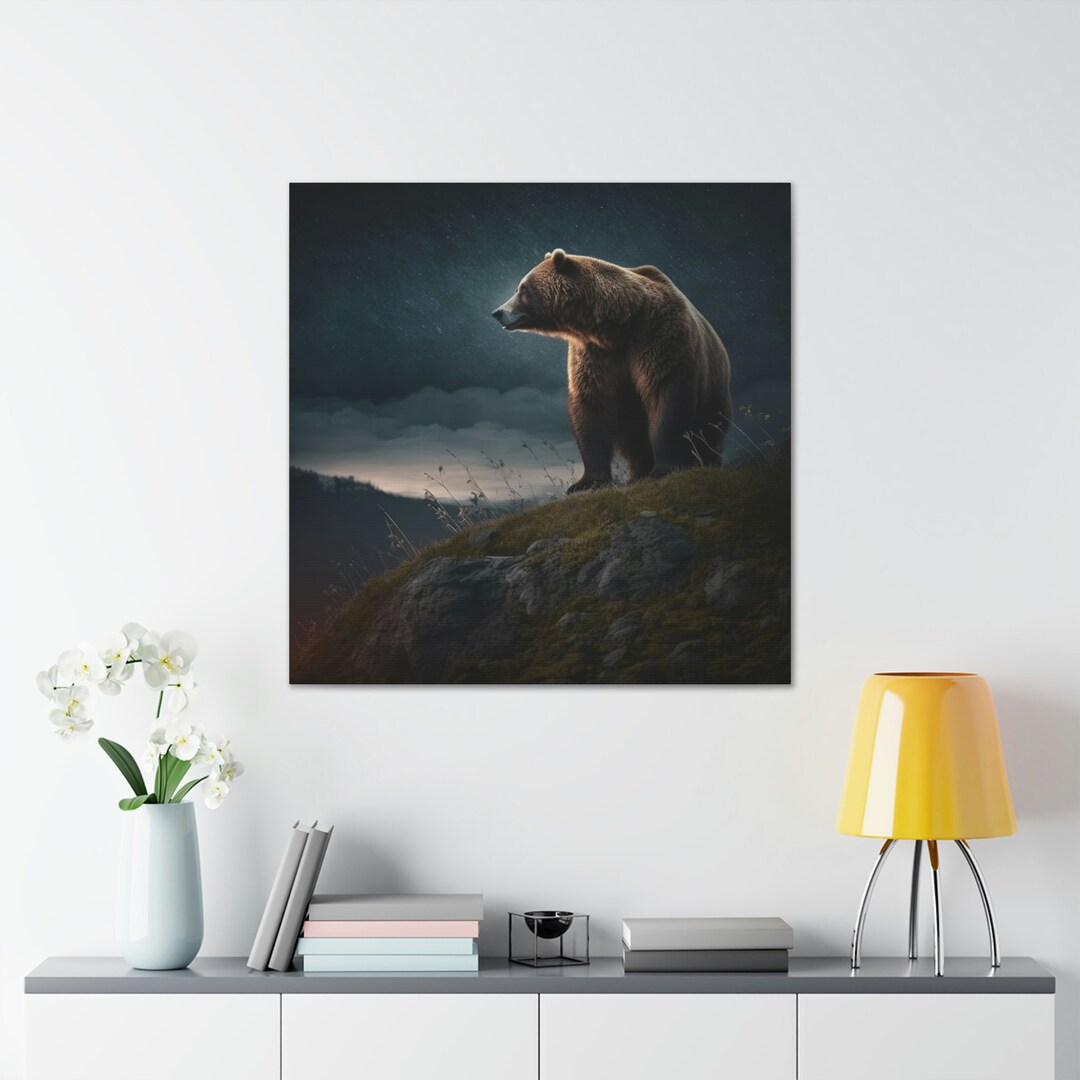 Bear Wall Art Nature Wall Art Modern Art Canvas Art - Etsy