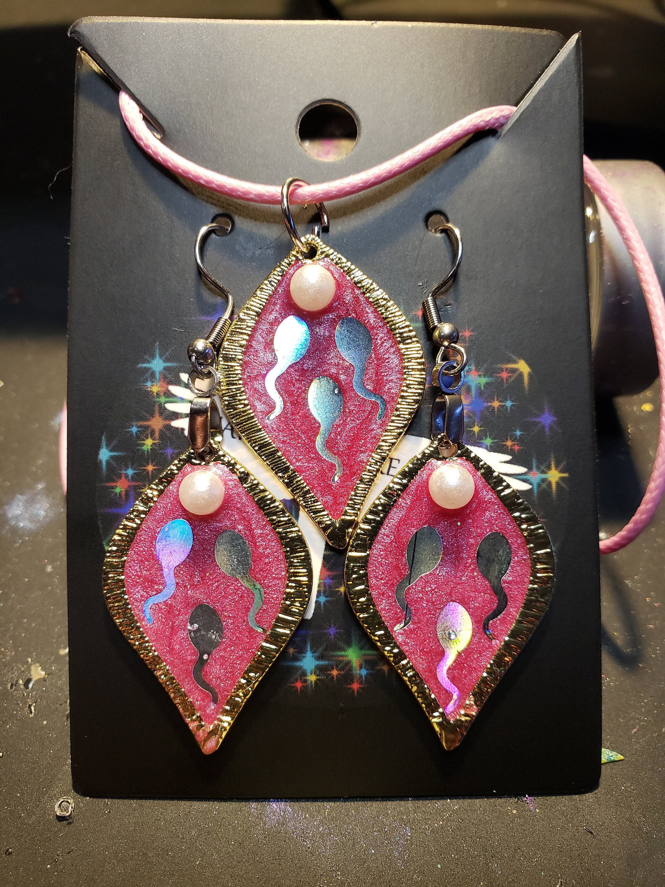 Sperm Earrings and Pendant Sperm to Pearl - Etsy