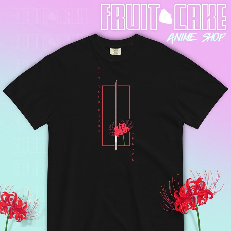 Set Your Heart Ablaze Minimalist Anime Shirt Subtle Anime Shirts Anime ...