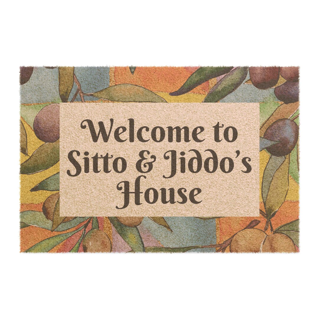 Personalized Arabic Colorful Doormat, Christmas Gift for Sitto Jiddo ...