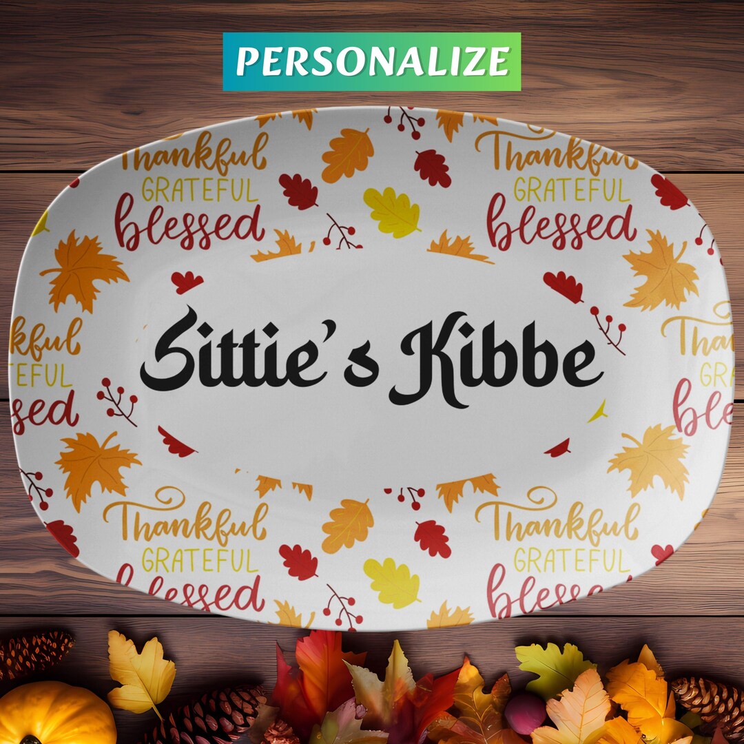 Custom Arabic Name Serving Platter, Thanksgiving Gift for Grandparent ...