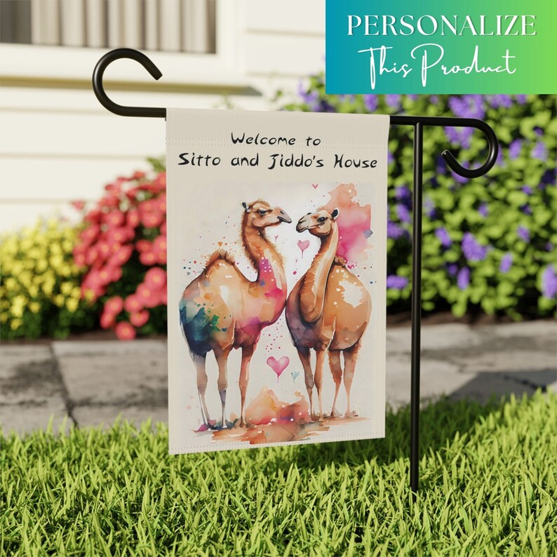 Personalized Camel Flag welcome to Sitto and Jiddo's House Great ...