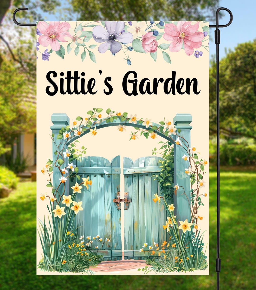 Personalized Garden Custom Flag, Arab Gift, Grandmas Garden, Lebanon ...