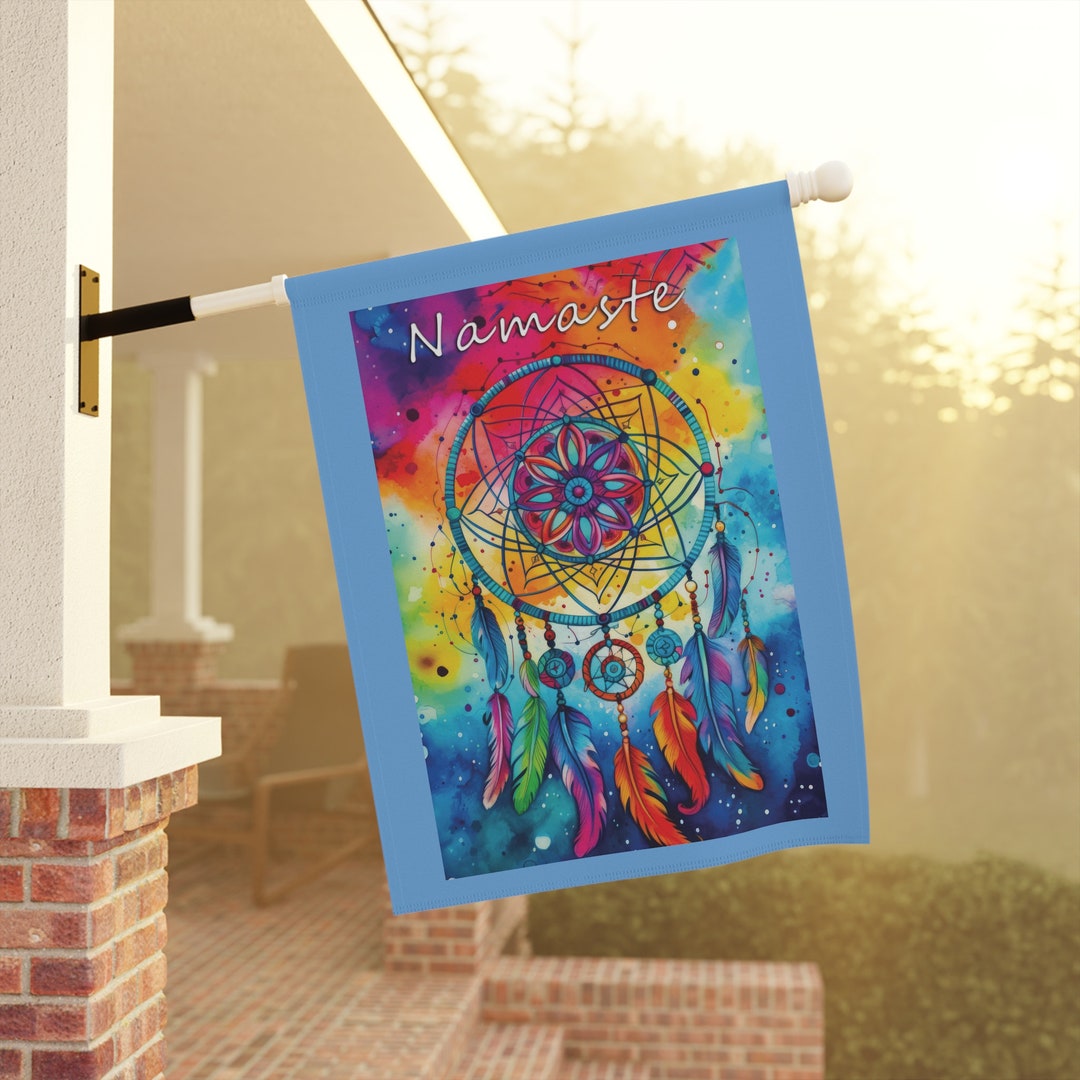 Namaste Dreamcatcher Flag in Two Sizes, Vibrant and Beautiful Spiritual ...