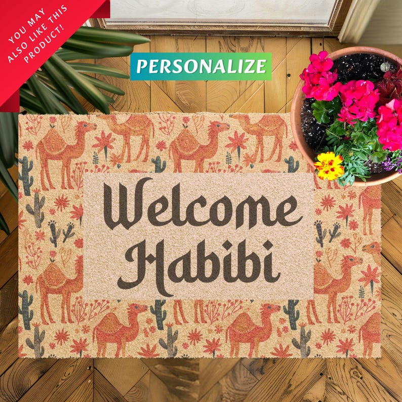 Personalized Arabic Welcome Mat, Unique Cultural Doormat for ...