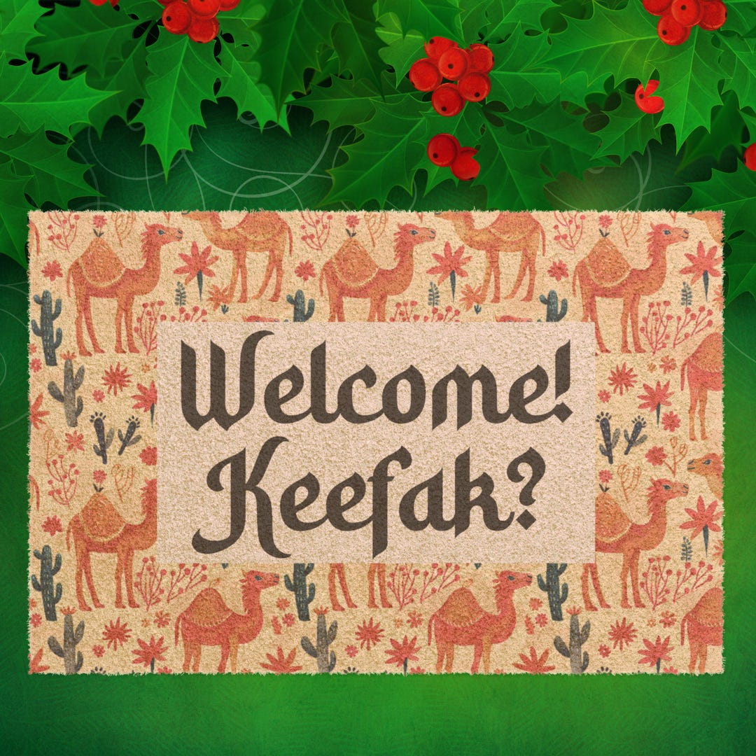 Funny Arabic Colorful Welcome Mat, Cultural Gift for Arabic Family ...