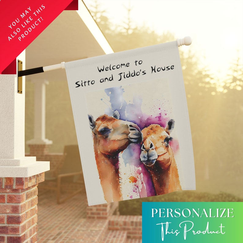 Personalized Camel Flag welcome to Sitto and Jiddo's House Great ...