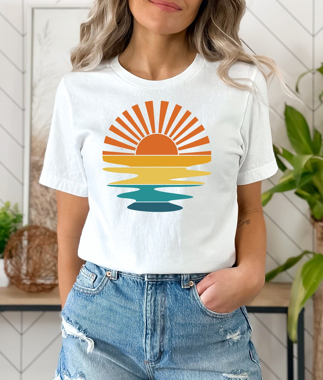 Retro Sunset Unisex Jersey Short Sleeve Tee - Etsy