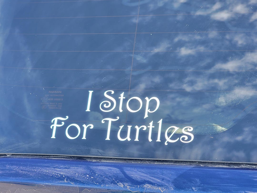 I Stop for Turtles Car Window Decal - Etsy