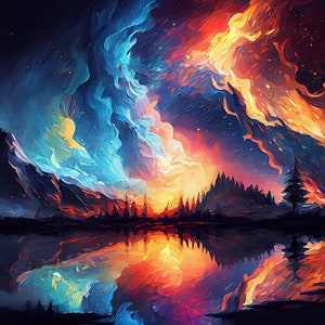 Celestial Vista Digital Art Downloadable High Resolution AI Art ...