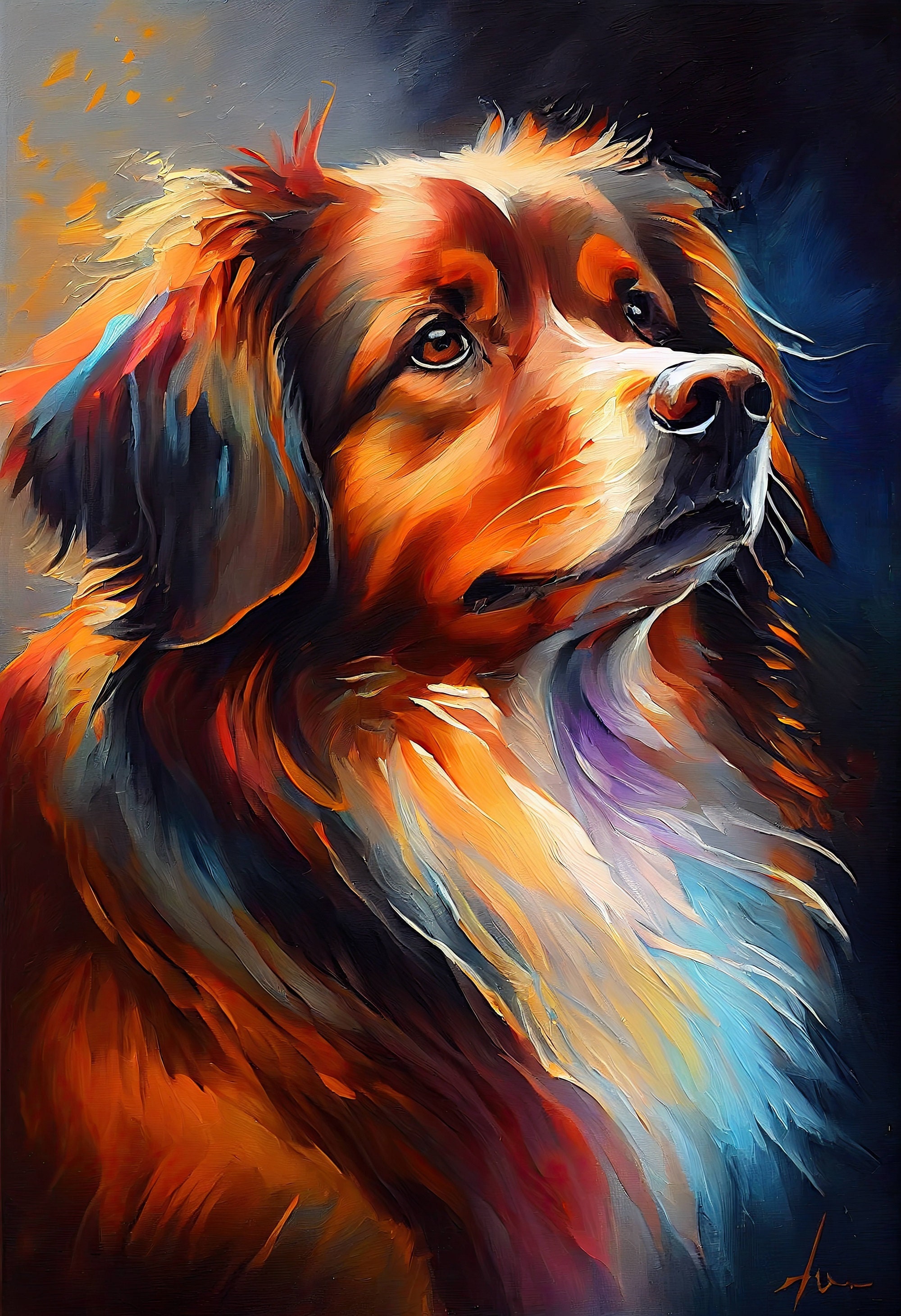 Neon Best Friend Border Collie Digital Art One Copy Only - Etsy