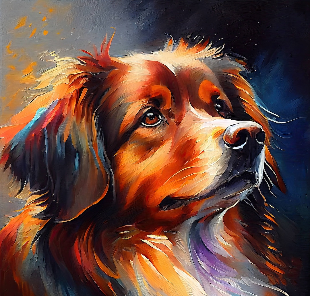 Neon Best Friend Border Collie Digital Art One Copy Only - Etsy